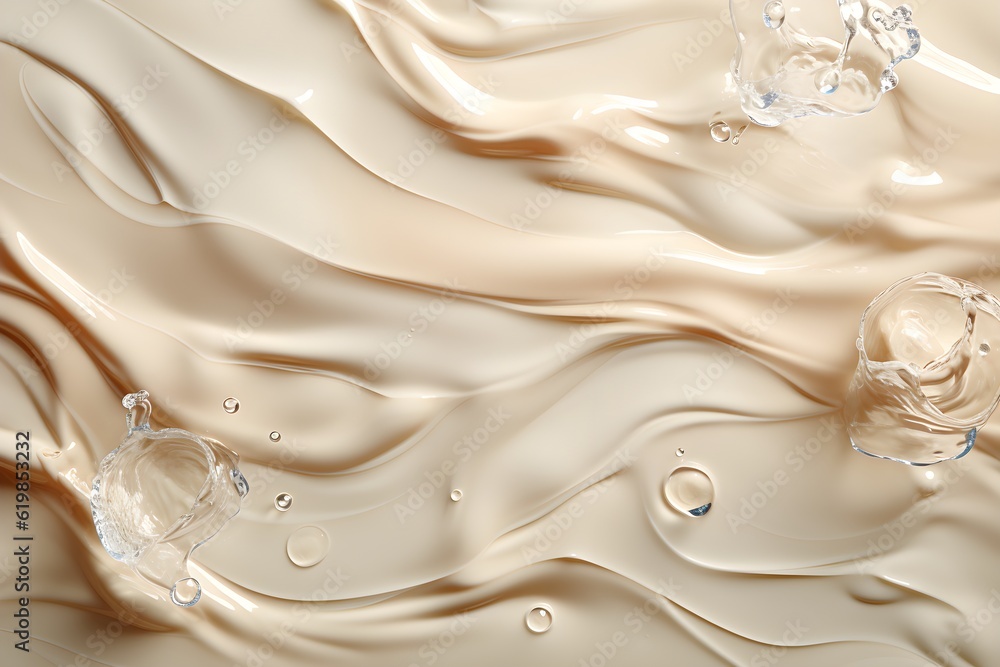 Neutral-toned beige water surface, gentle ripples, top angle capture ...