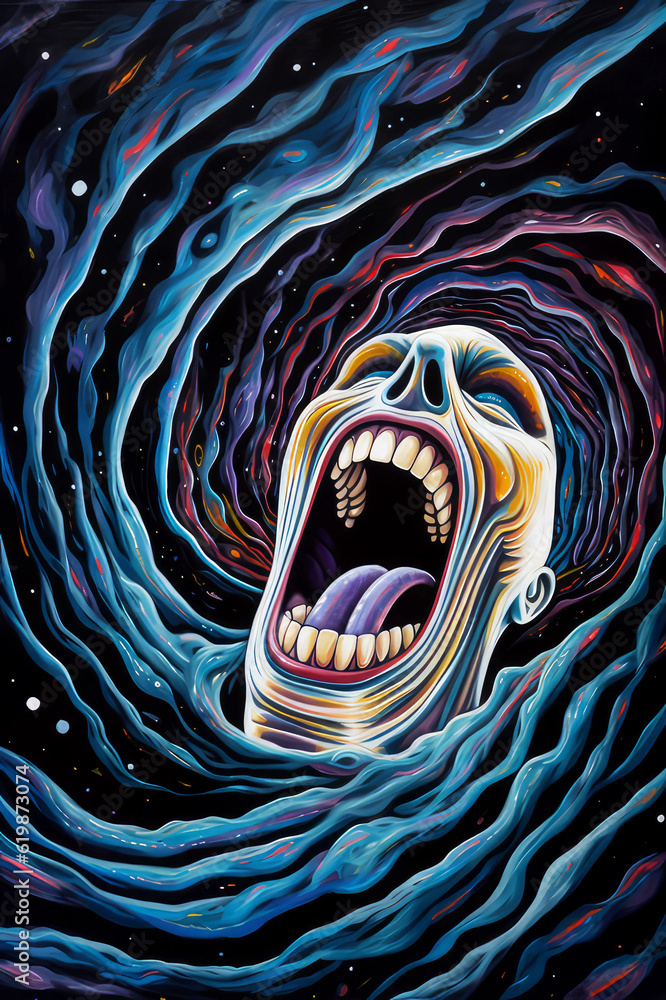 scream in space, pop surrealism Stock Illustration | Adobe Stock