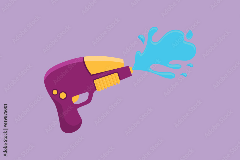 Graphic flat design drawing water gun logo, icon, label, symbol ...
