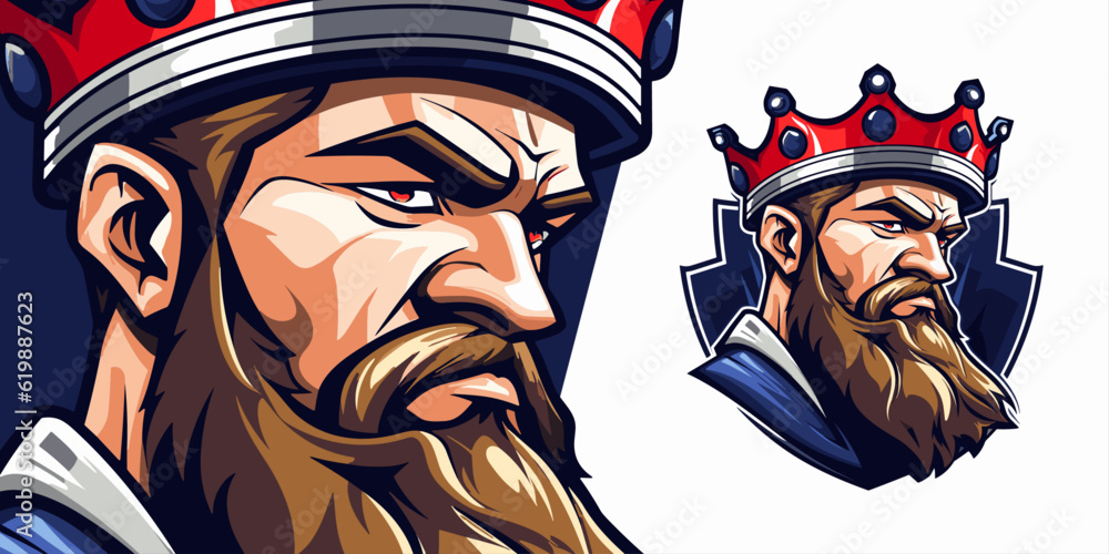 Royal Ruler: American USA King Crown Logo Mascot - Illustration Vector ...
