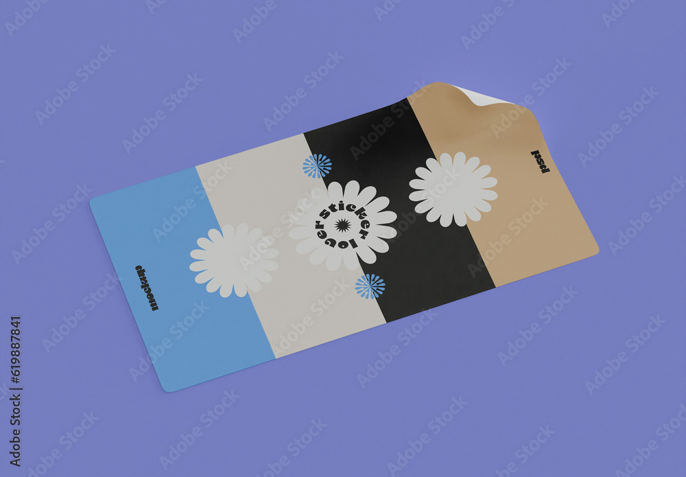 Rectangular Stickers Mockup Stock Template | Adobe Stock