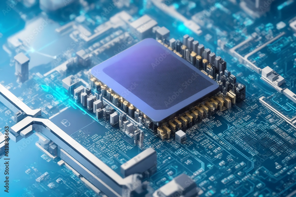 Futuristic chipset processor with circuit board digital transformation ...