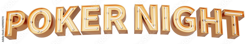 Golden 3d text with glowing neon tube. typography. 3D illustration ...