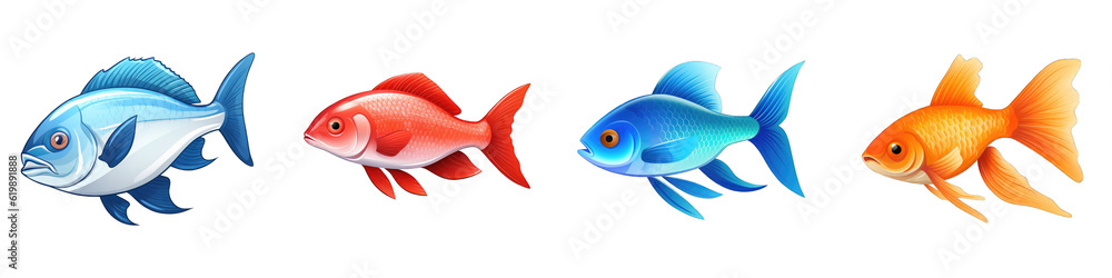 Fish clipart collection, vector, icons isolated on transparent ...