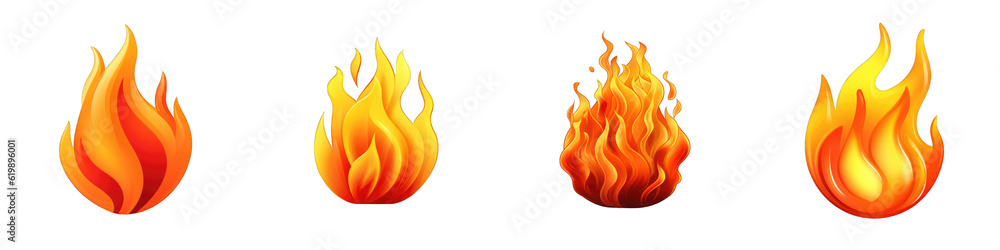 Fire clipart collection, vector, icons isolated on transparent ...