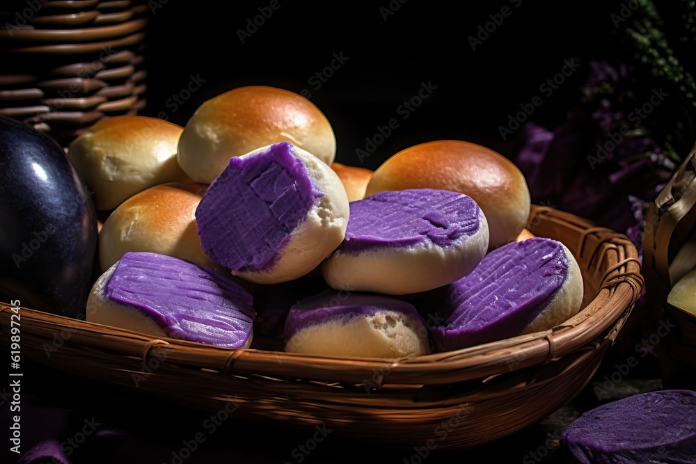 ube cheese pandesal, a gourmet pandesal that has a filling of ube and ...