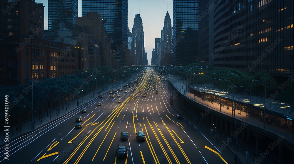 the vibrant scene of a bustling cityscape transformed by sustainable ...