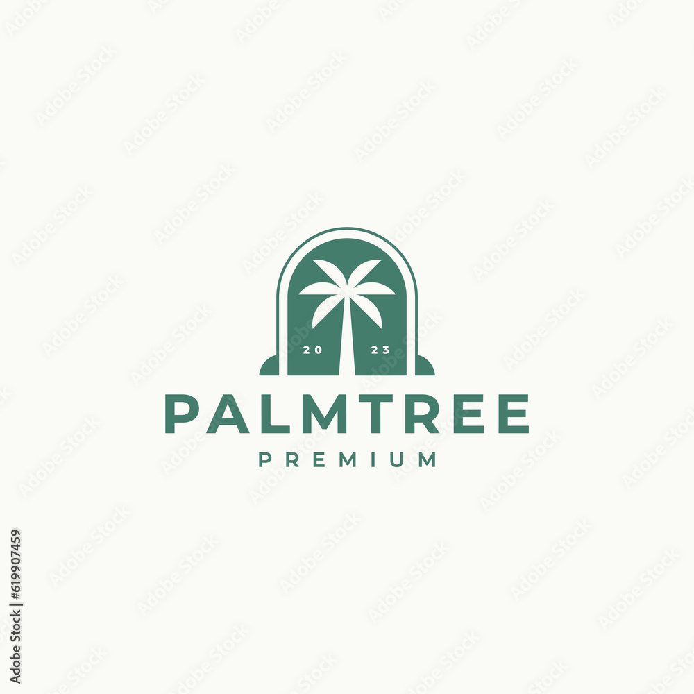 Palm tree logo design template Stock Vector | Adobe Stock