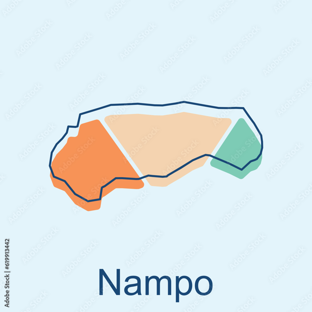 vector map of Nampo modern outline, High detailed vector map North ...