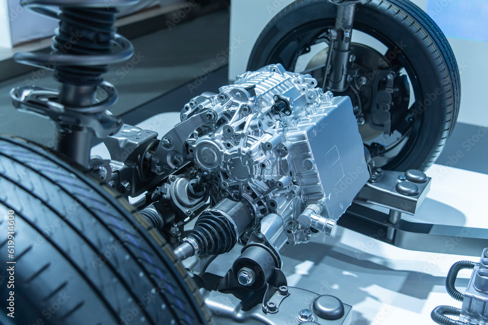 Poster electric car with powertrain and power connection,electric ...