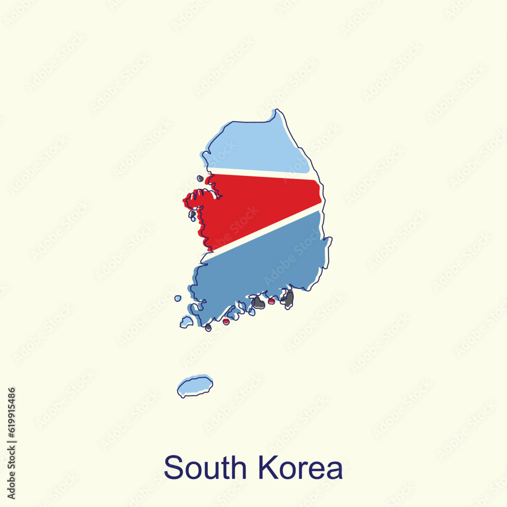 Map of South Korea high detailed political map. South Korea Vector ...