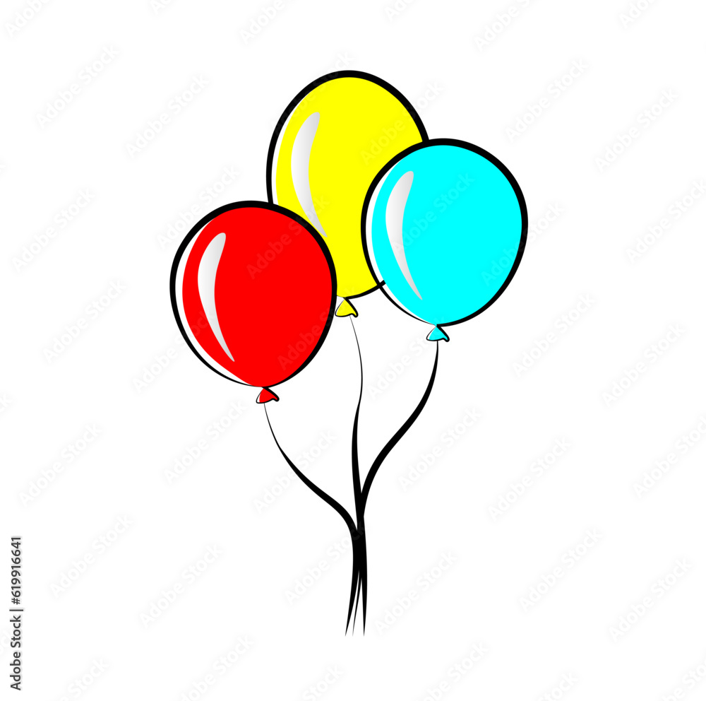 continuous drawing of balloons in one line. minimalism modern Stock ...
