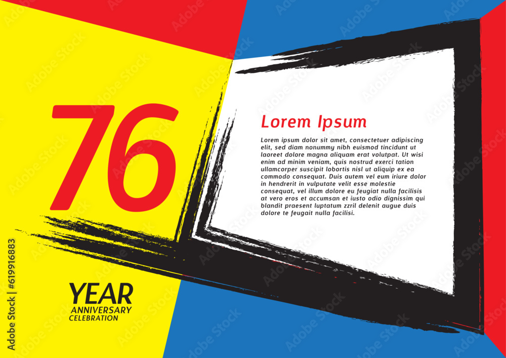 76 year anniversary celebration on modern background for poster, banner ...