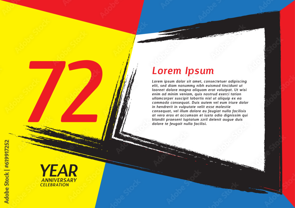 72 year anniversary celebration on modern background for poster, banner ...