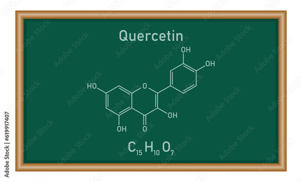 Chemical structure of quercetin (C15H10O7). Mathematics resources for ...
