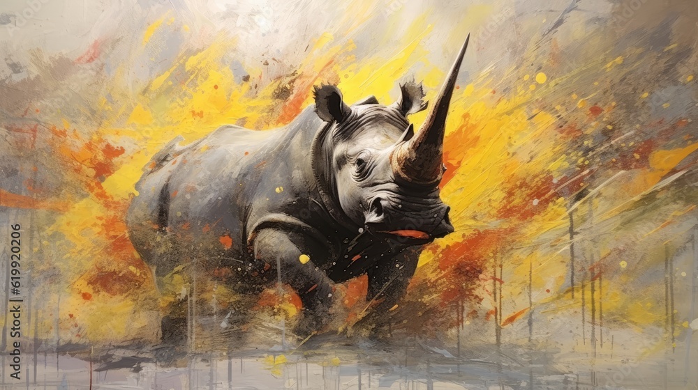 rhino form and spirit through an abstract lens. dynamic and expressive ...