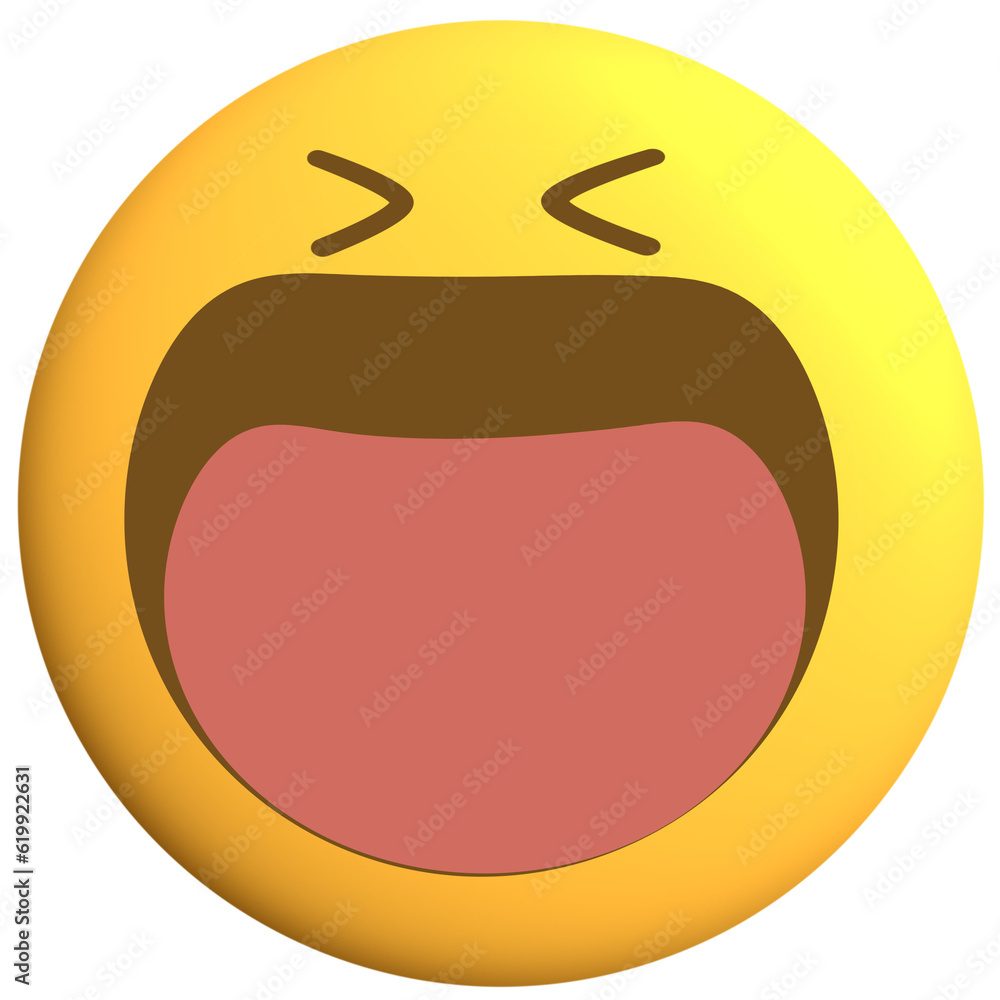 Emoticon icon emoji laughing face character clipart cartoon Stock ...