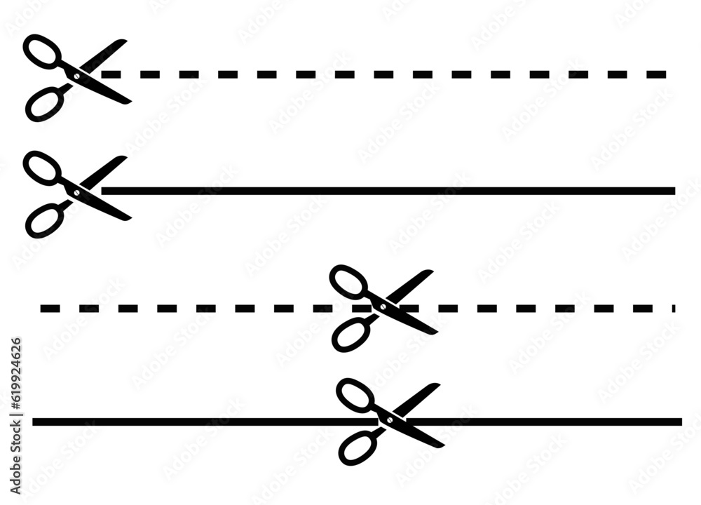 scissor cut here tear here vector illustrations Stock Vector | Adobe Stock