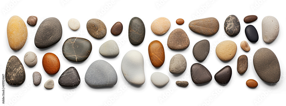 scattering of river stones on transparent background, png Stock ...