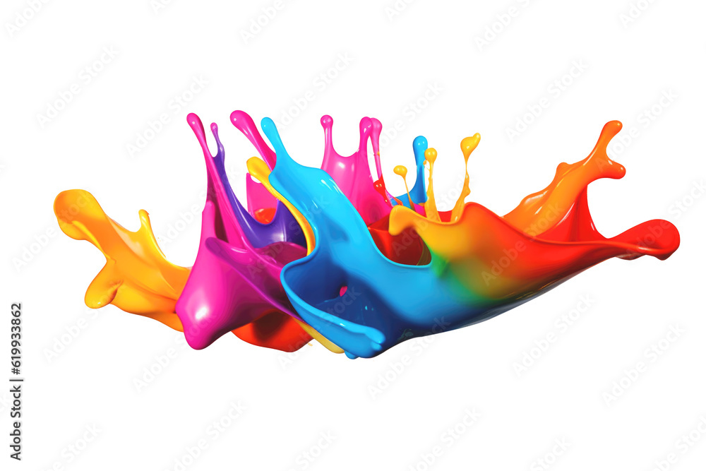 Rainbow wave. Colorful paint splash. Isolated on the transparent ...