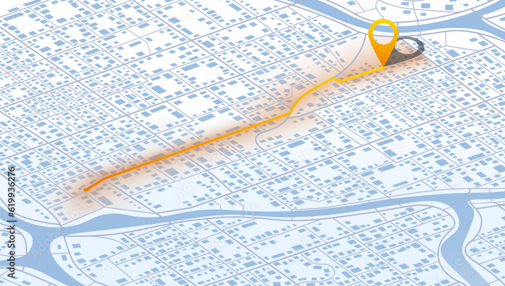 Isometric Gps map navigation to own house. City top view. View from ...
