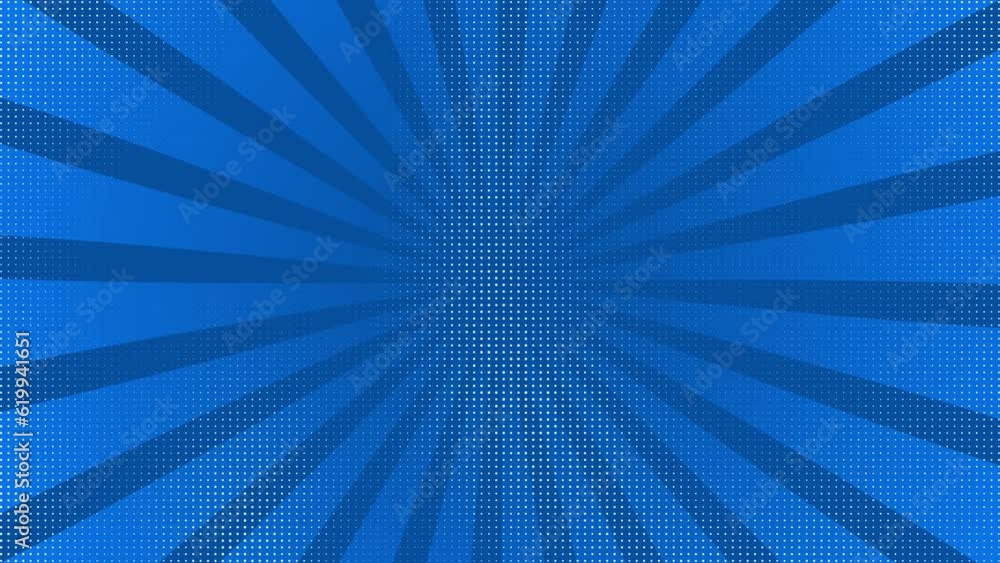 Blue Comic Background Animation With Dot. Vintage Retro Style Comic ...