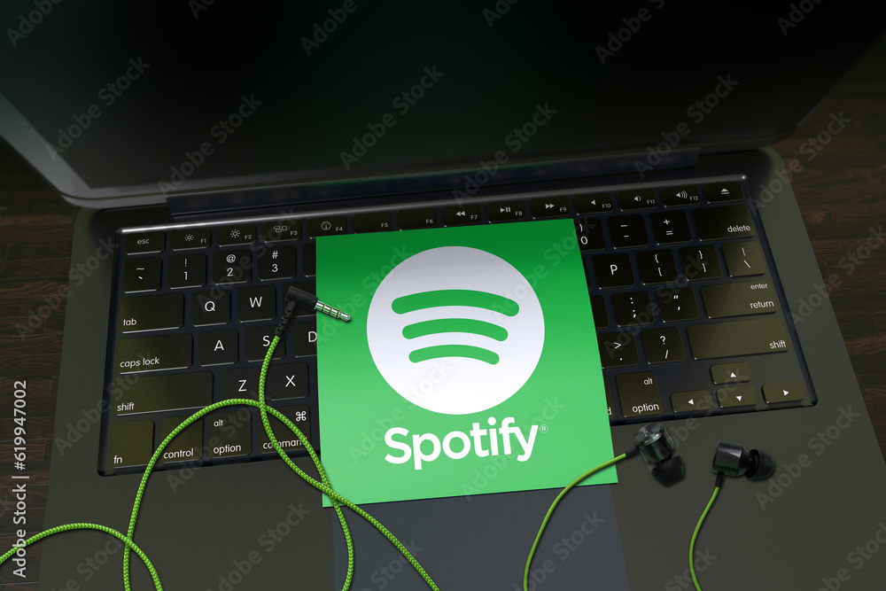 spotify, spotify logo visual design - spotify background Stock Photo ...