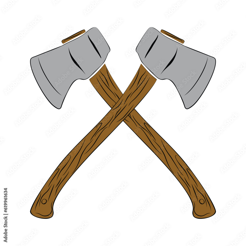 axe and logo and vector Crossed axes isolated on white background axes ...