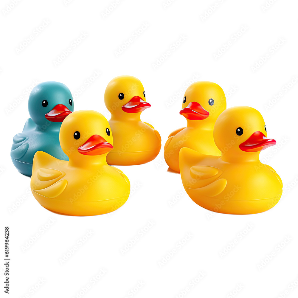 cute Rubber Duckies in sets and groups in various colors, 3d, fun ...