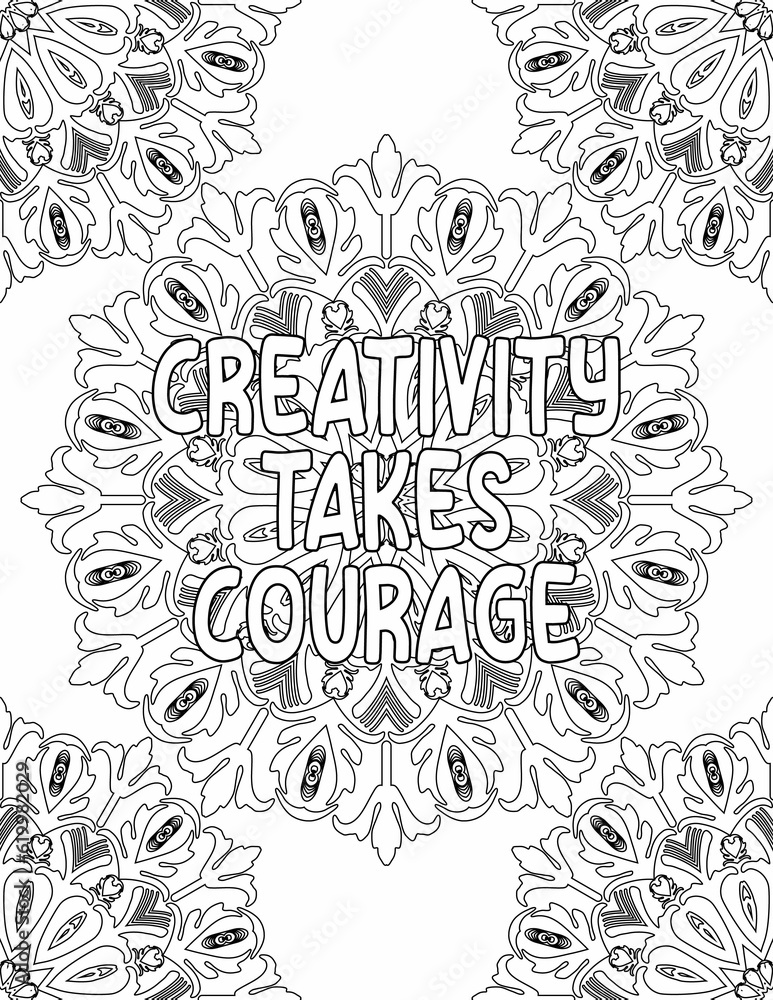 Motivational Quote Coloring Pages, Mandala Coloring Pages for ...