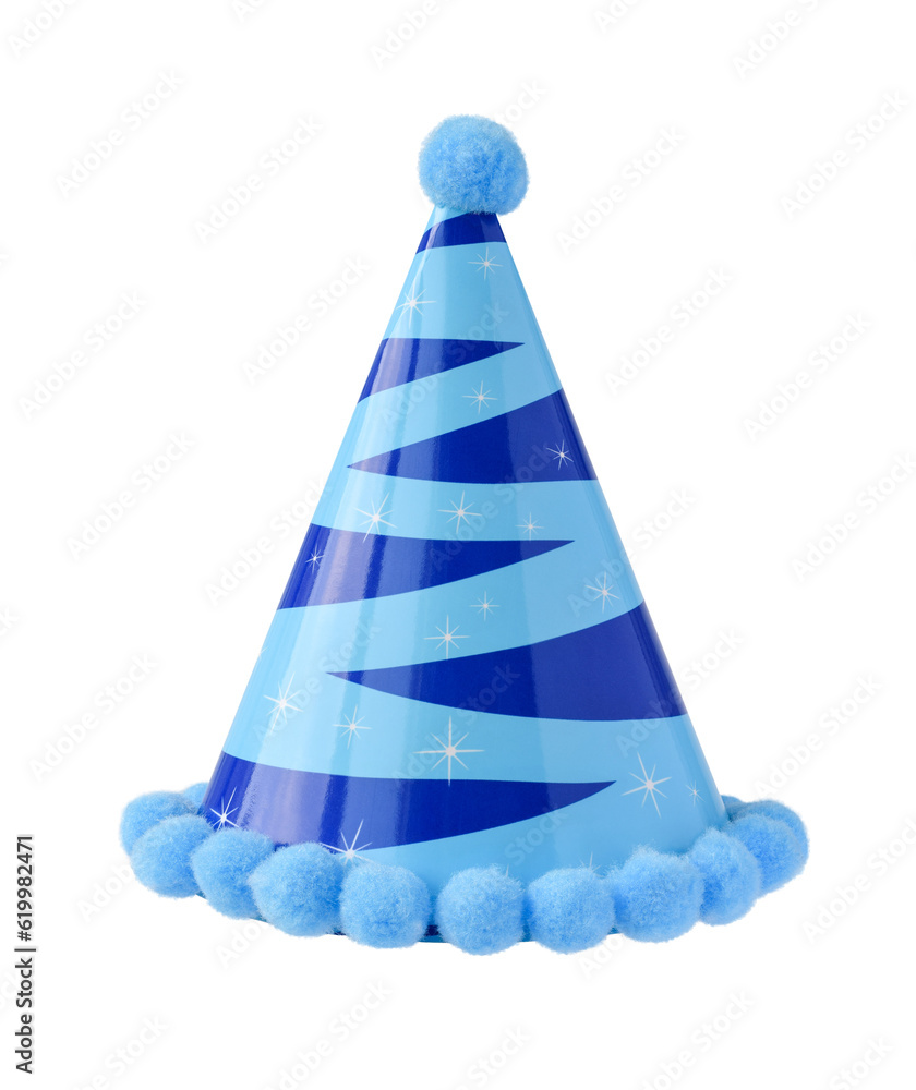 Blue birthday party hat isolated cutout on transparent Stock Photo ...