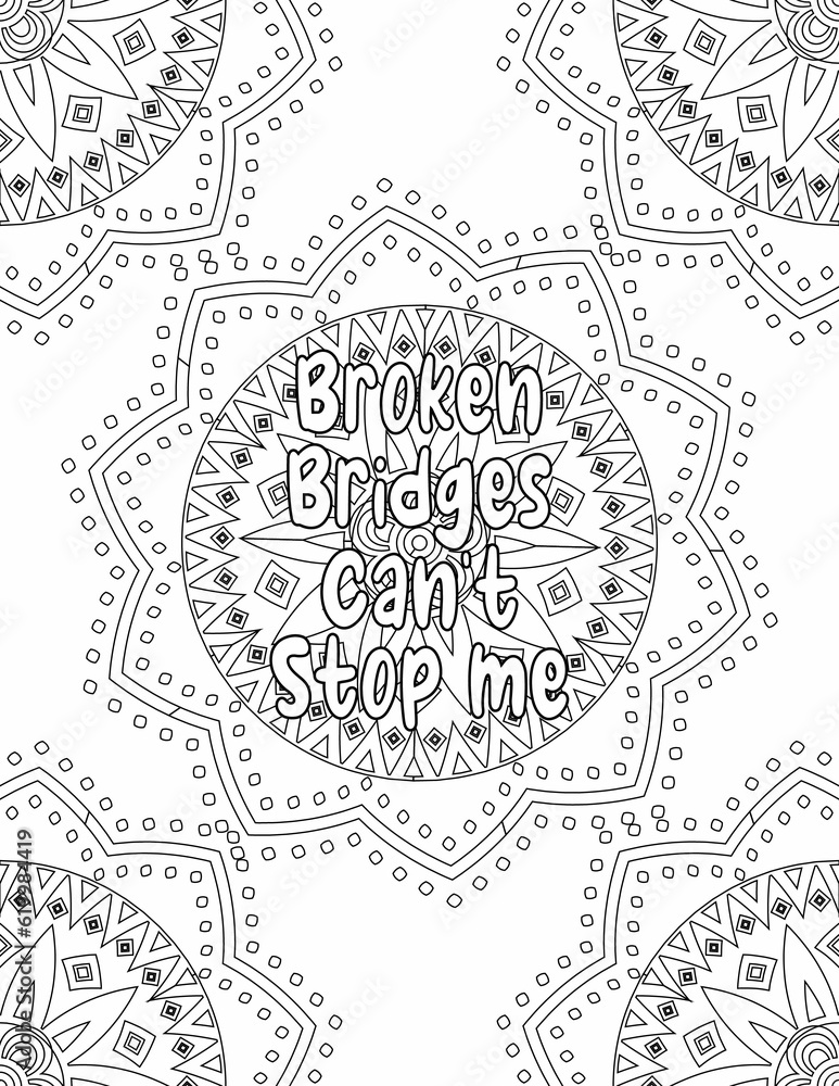 Motivational Coloring Pages, Mandala Coloring Pages for Self-acceptance ...