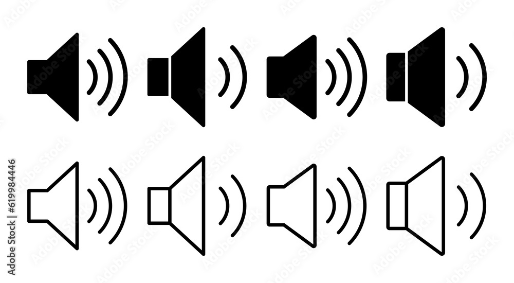 Speaker icon set illustration. volume sign and symbol. loudspeaker icon ...