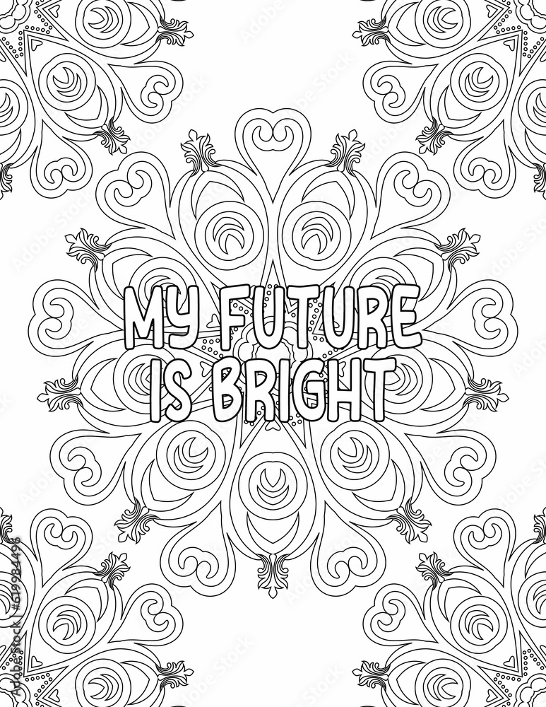 Motivational Coloring sheet, Mandala Coloring Pages for Relaxation and ...