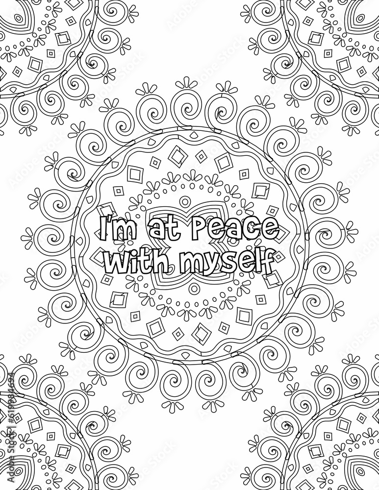 Motivational Coloring Pages, Mandala Coloring Pages for Mindfulness and ...