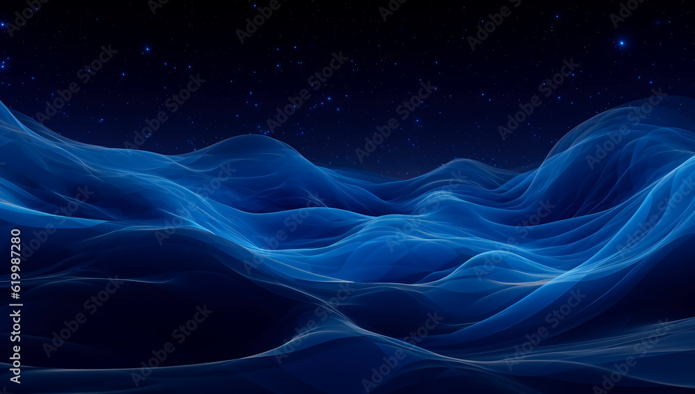 Abstract Blue Wave Pattern Made By The Light On A Black Background Stock Illustration Adobe Stock