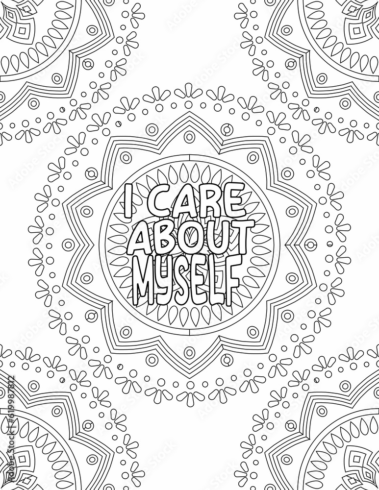 Motivational Coloring sheet , Mandala Coloring Pages for Mindfulness ...