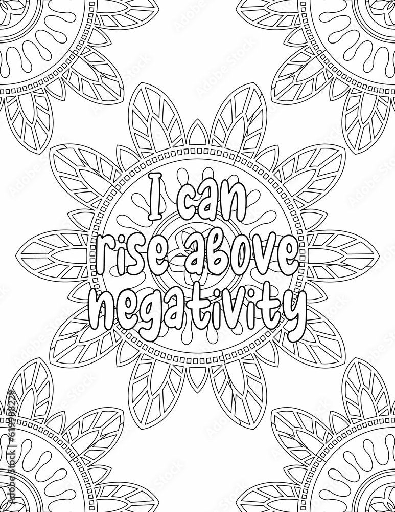 Affirmation Coloring Pages, Mandala Coloring Pages for Relaxation and ...