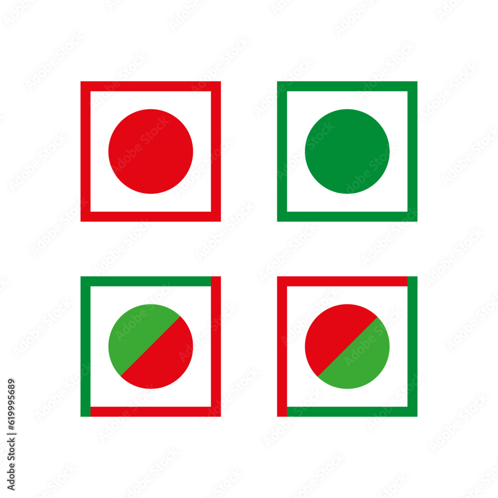 Non veg and veg icon. Food marking. Vector illustration. EPS 10. Stock ...