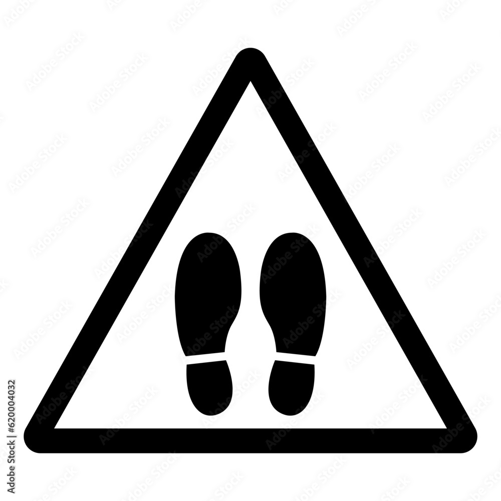 Please Wait Stand Here Symbol Sign ,Vector Illustration, Isolate On ...