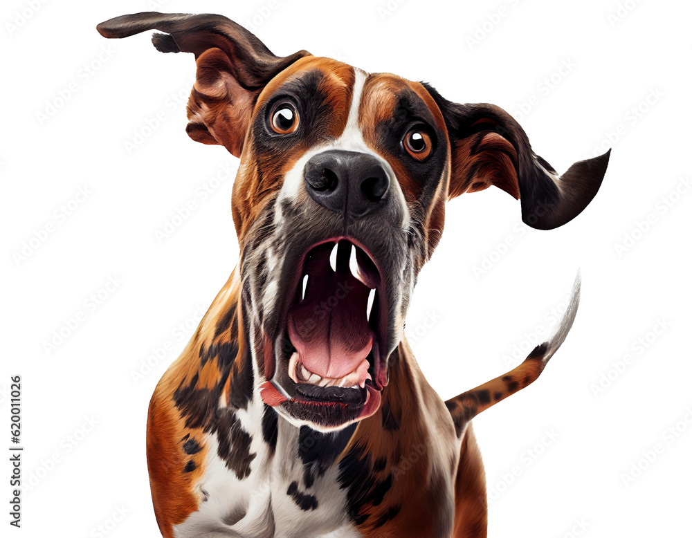 Ferocious dog may bite and cause rabies on white background. Stock ...