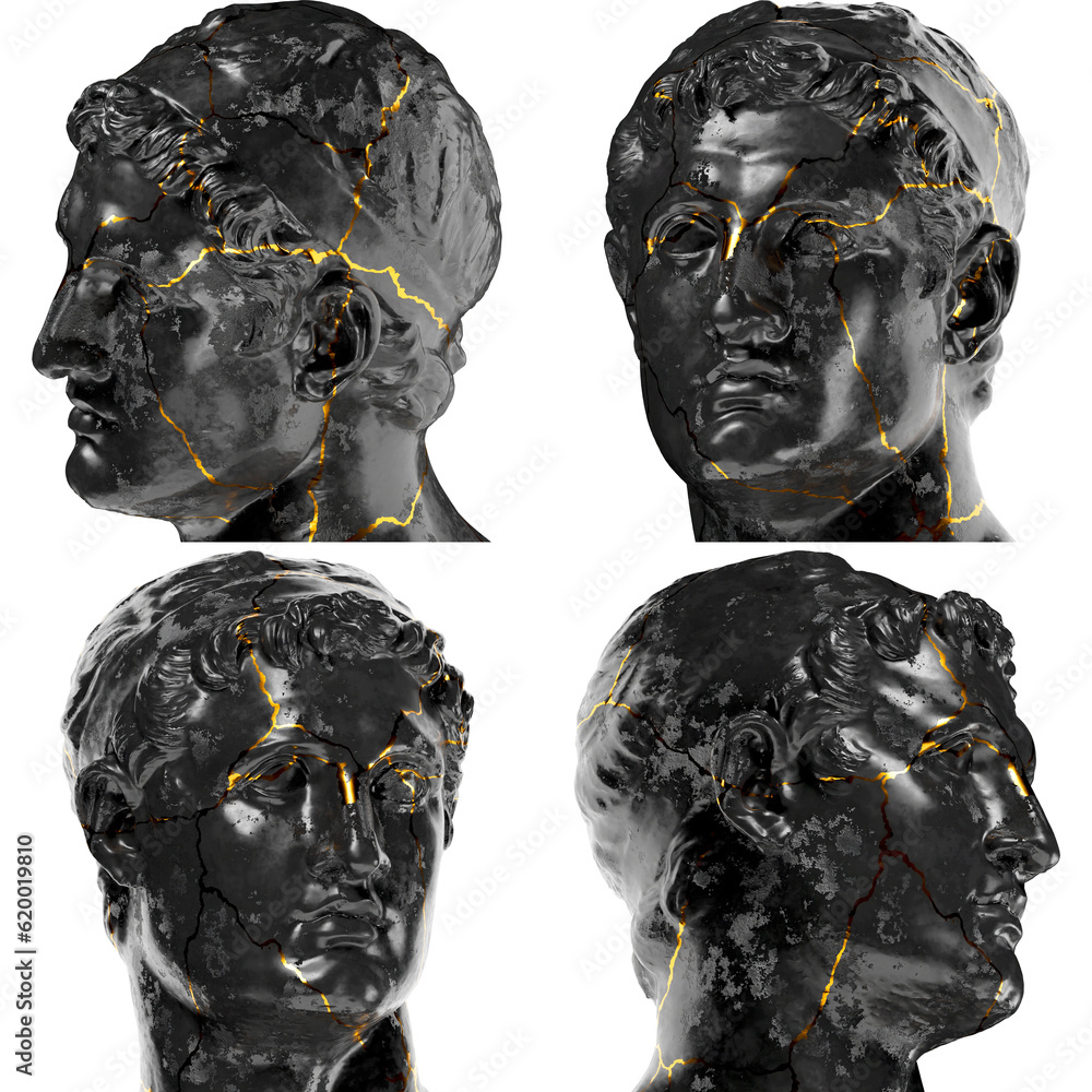 Ptolemy II Philadelphus Ancient Greek 3D Digital Bust Statue in Black ...