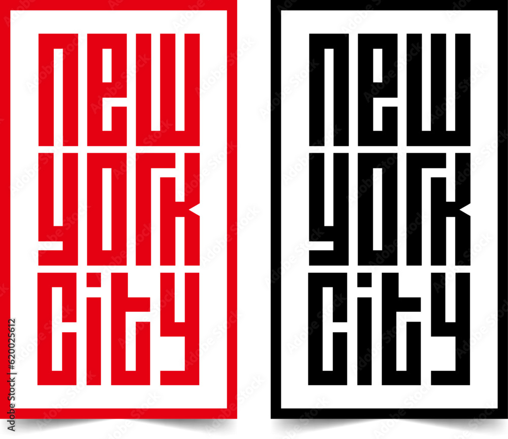 New York City text design square typography design Stock Vector | Adobe ...
