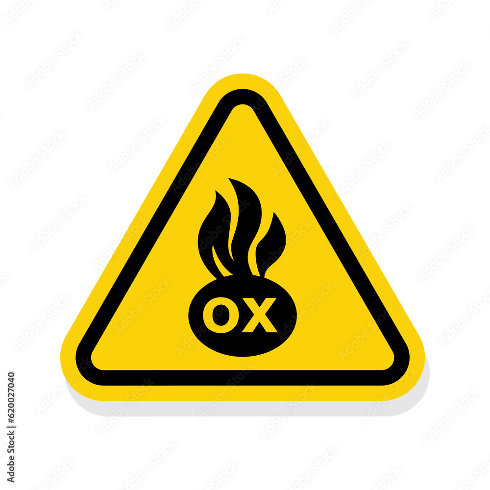 ISO Triangle Warning Sign : Oxidizer Symbol Stock Vector | Adobe Stock