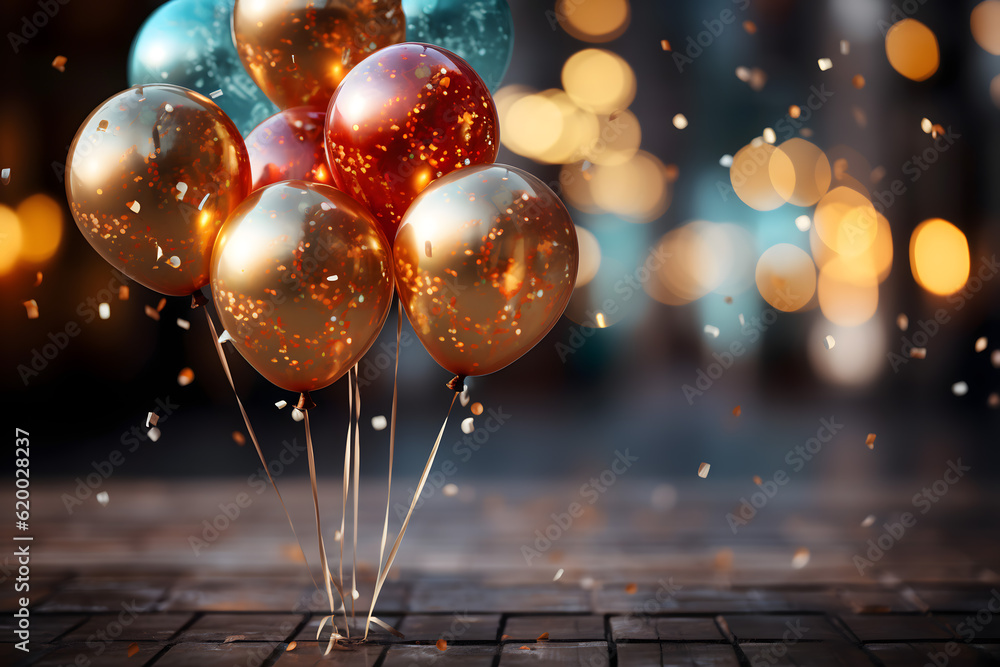 birthday party balloons, colourful balloons background and birthday ...