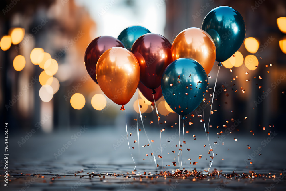 birthday party balloons, colourful balloons background and birthday ...