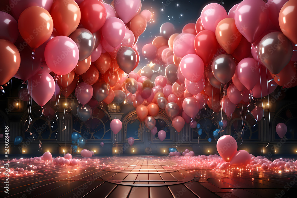 birthday party balloons, colourful balloons background and birthday ...
