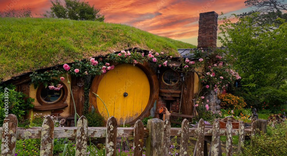 MATAMATA- NEW ZEALAND -NOVEMBER -2- 2022: Hobbiton - movie set created ...