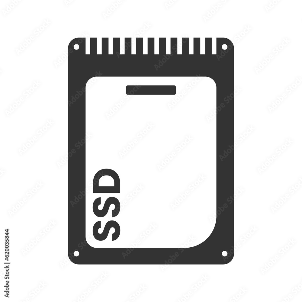 Vector illustration of SSD Card icon in dark color and transparent ...
