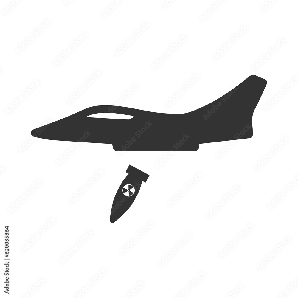 Vector illustration of nuclear bomb rocket launcher icon in dark color ...